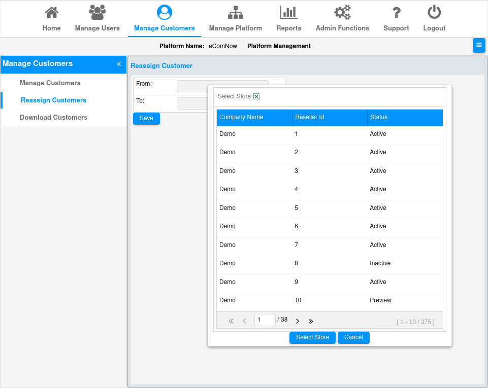 Manage Customers - eComNow Docs